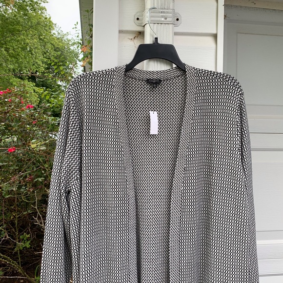 Talbots | Sweaters | Nwt Talbots Pretty Black Cream Rectangles Pattern ...